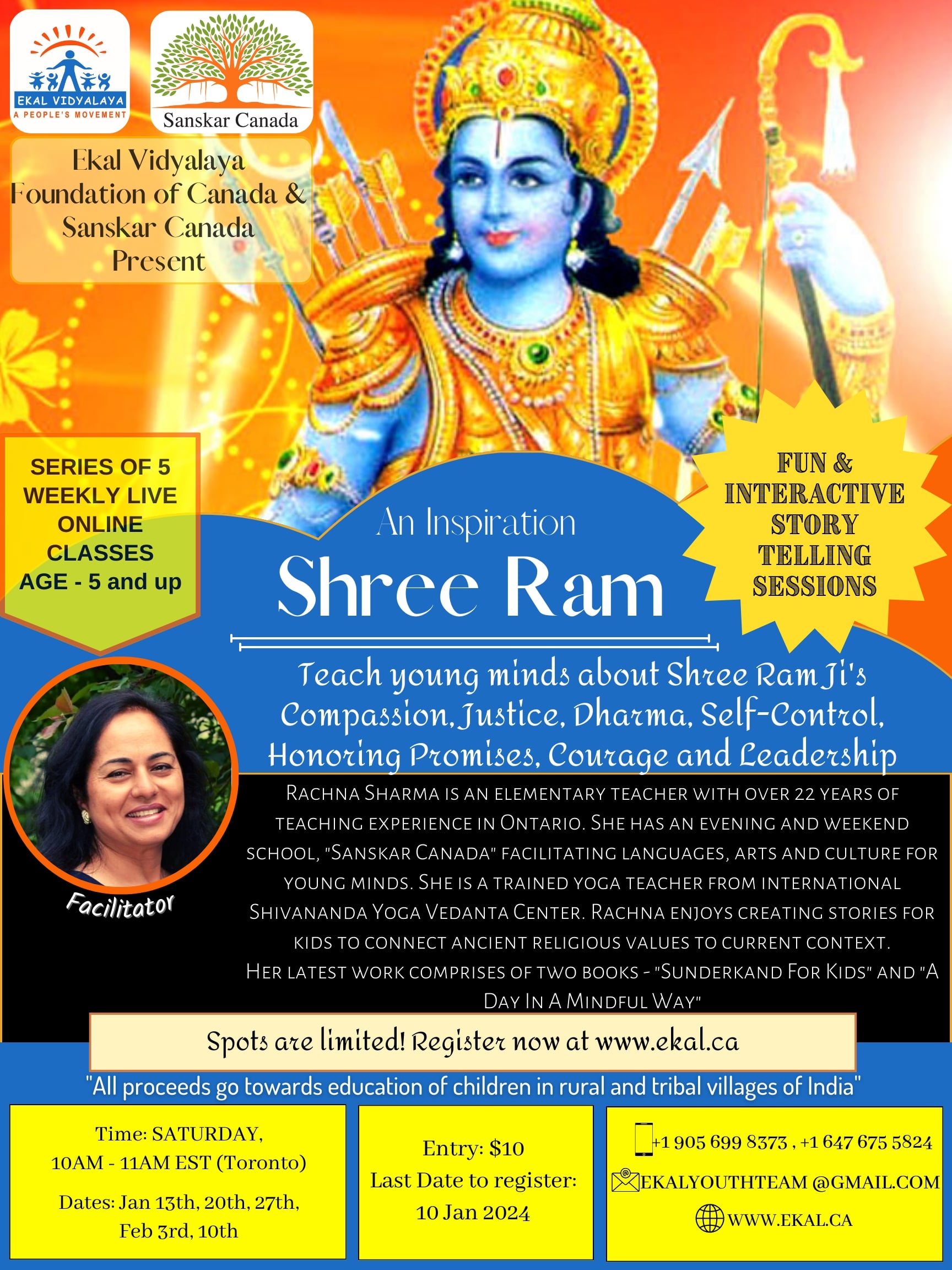Ekal Storytelling Session - Inspiring Stories of Shree Ram - Ekal Canada